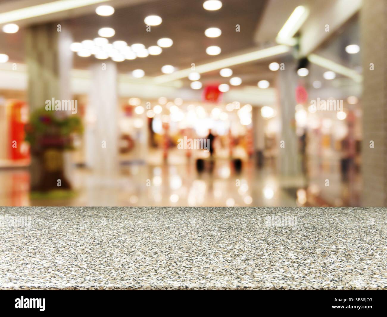 Marble board empty table in front of blurred background. Perspective ...