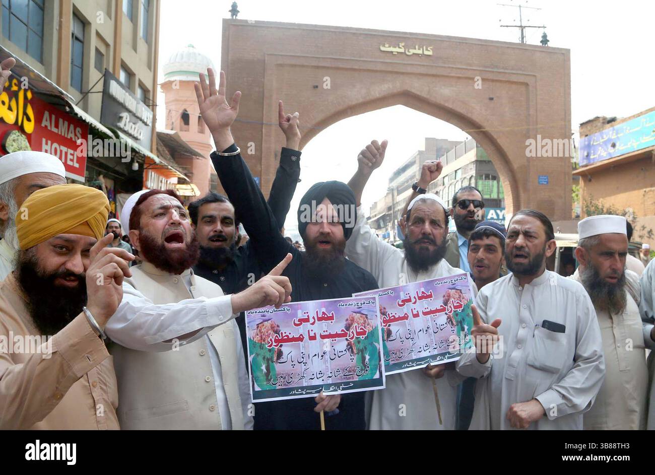 Traders are holding protest demonstration against the violation of ...