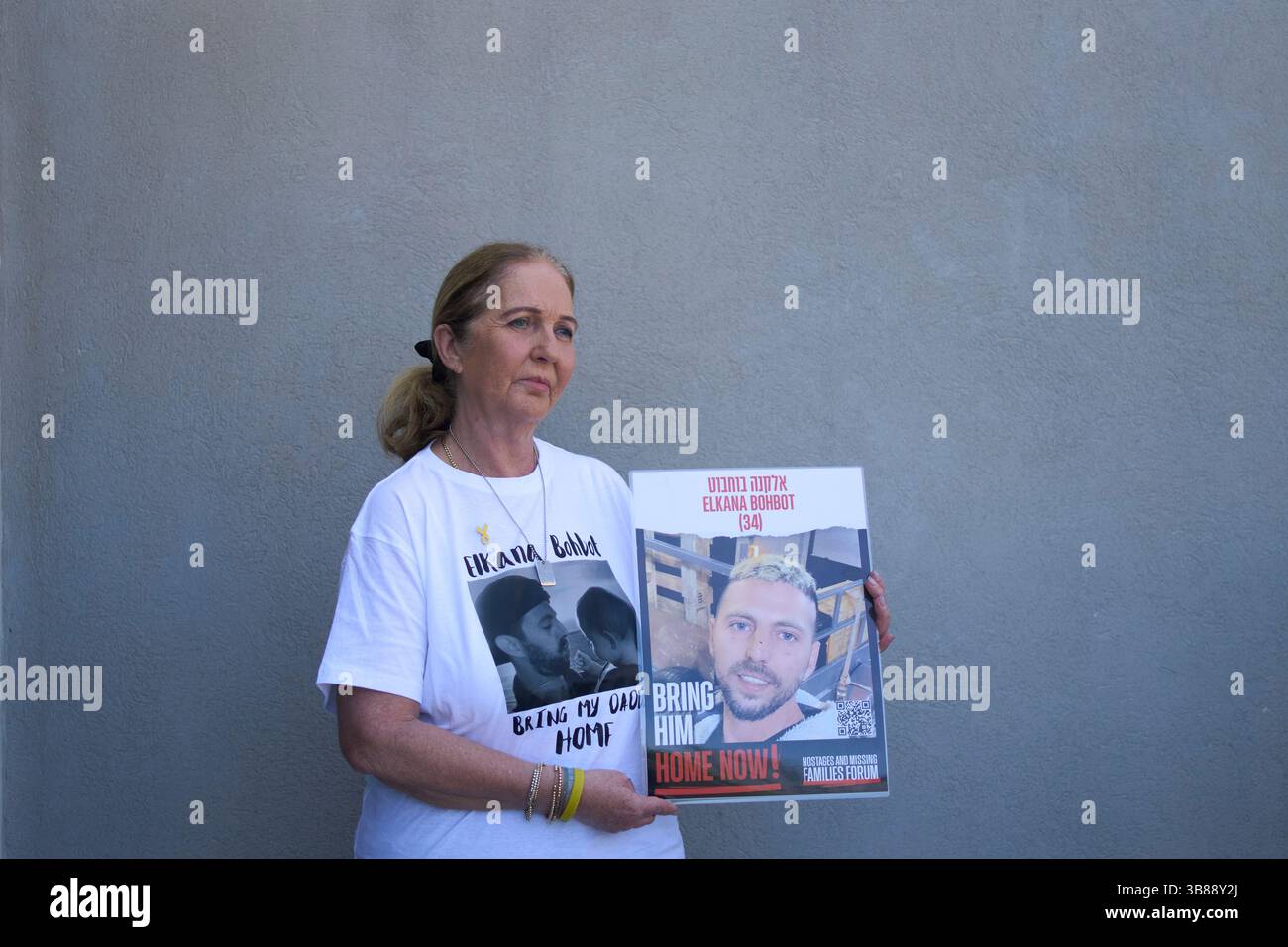 Ruhama Bohbot, mother of hostage Elkana Bohbot, poses for a portrait ...