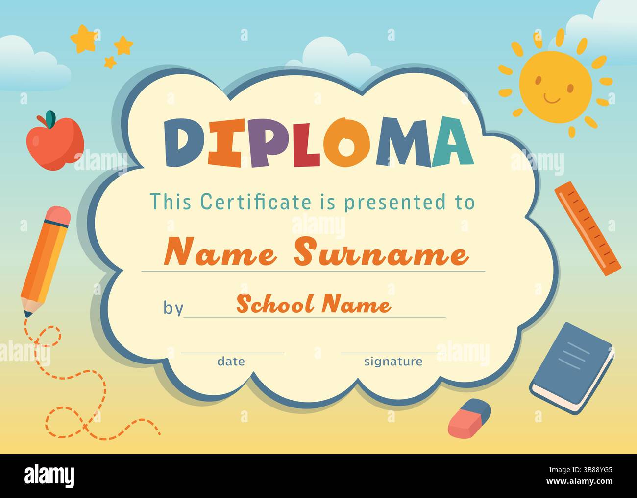 Certificate of appreciation editable template hi-res stock photography ...