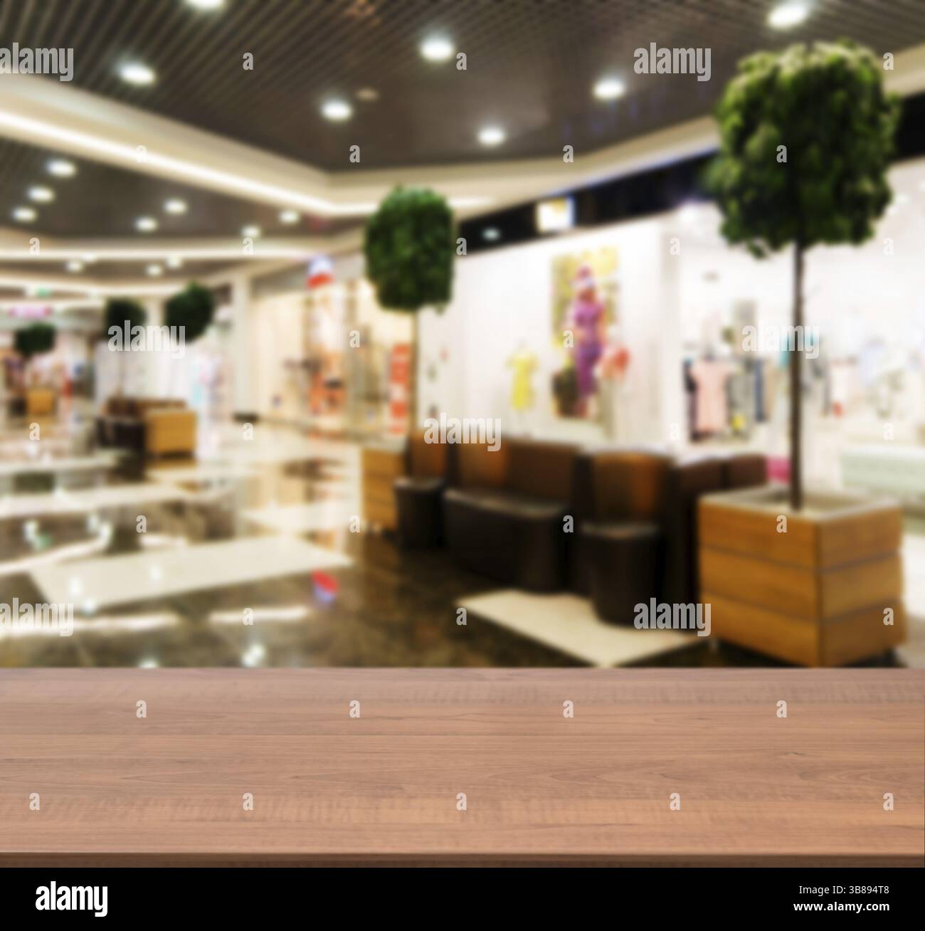 Wooden board empty table in front of blurred background. Perspective ...