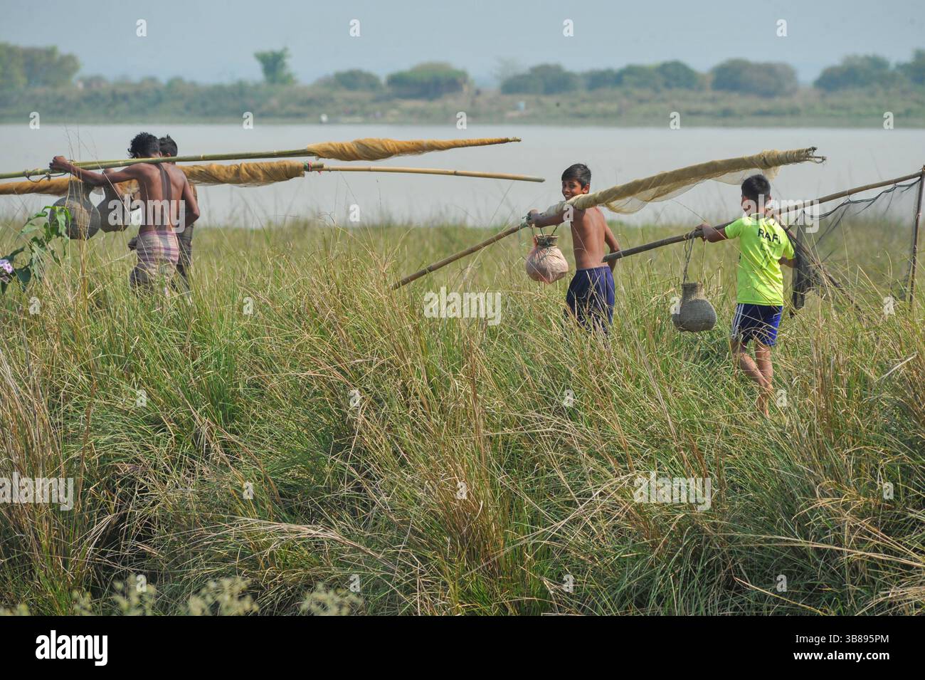 March 9, 2024: Rural People going to take part on traditional fishing ...
