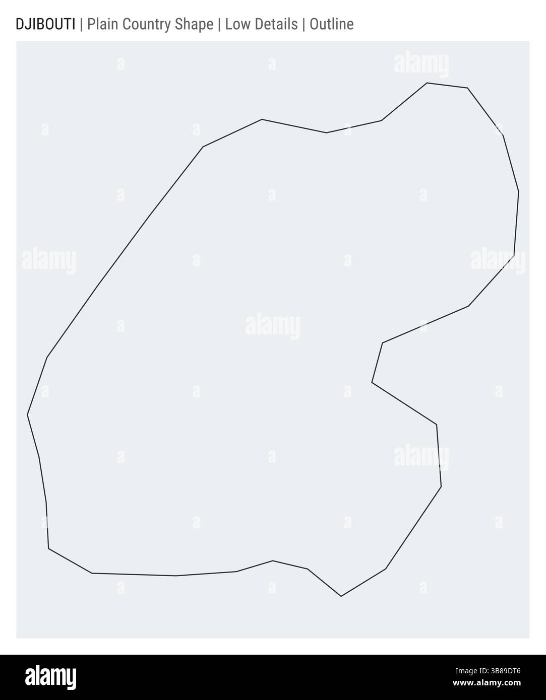 Djibouti plain country map. Low details. Outline style. Shape of ...