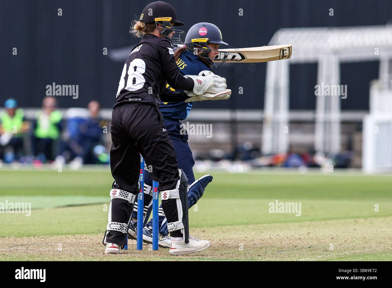 #64, Georgia Davis of Warwickshire in action with the bat as she ...