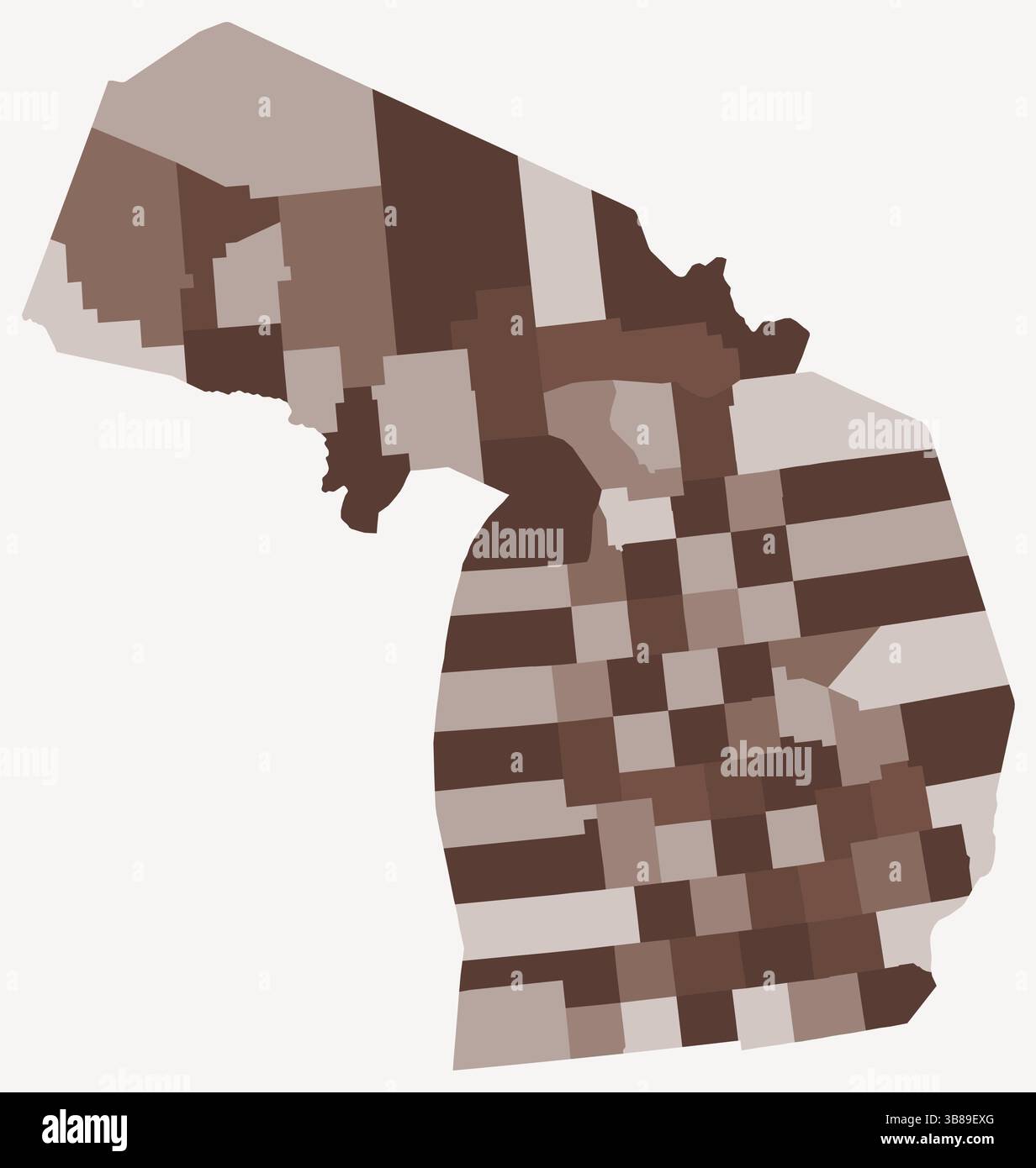 Map of Michigan with counties. Just a simple state border map with ...