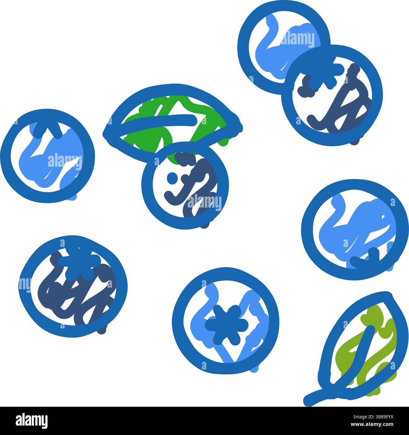 fresh blueberry berry icon doodle illustration Stock Vector Image & Art ...