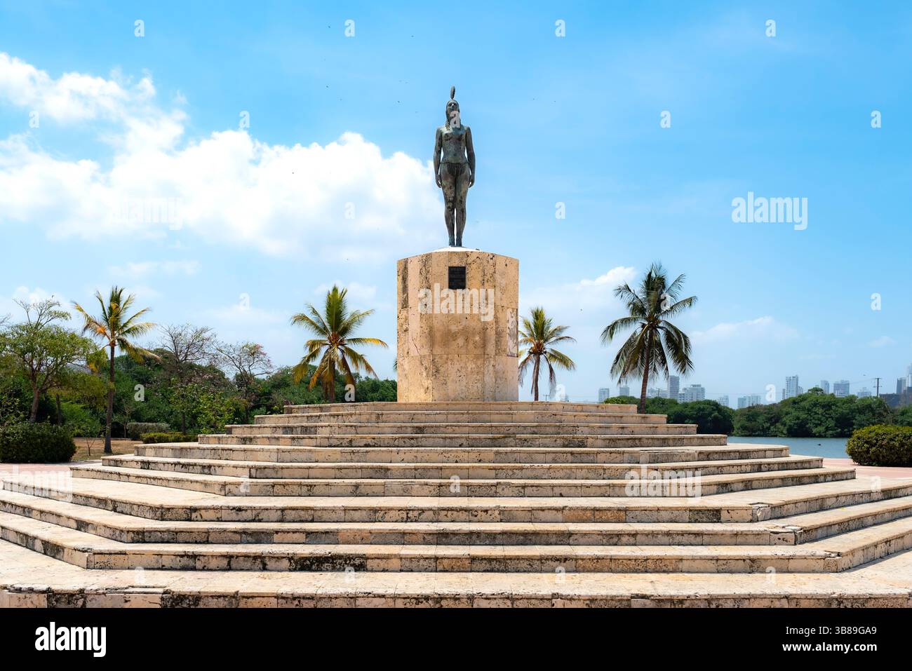 The India Catalina statue in Cartagena, Colombia stands atop a stone ...