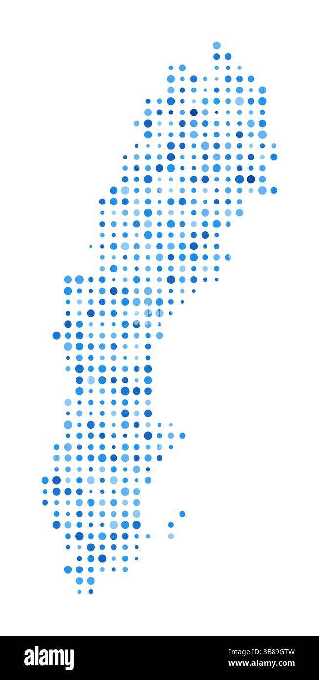 Sweden Dot Map. Country Digital Style Shape. Sweden vector image ...