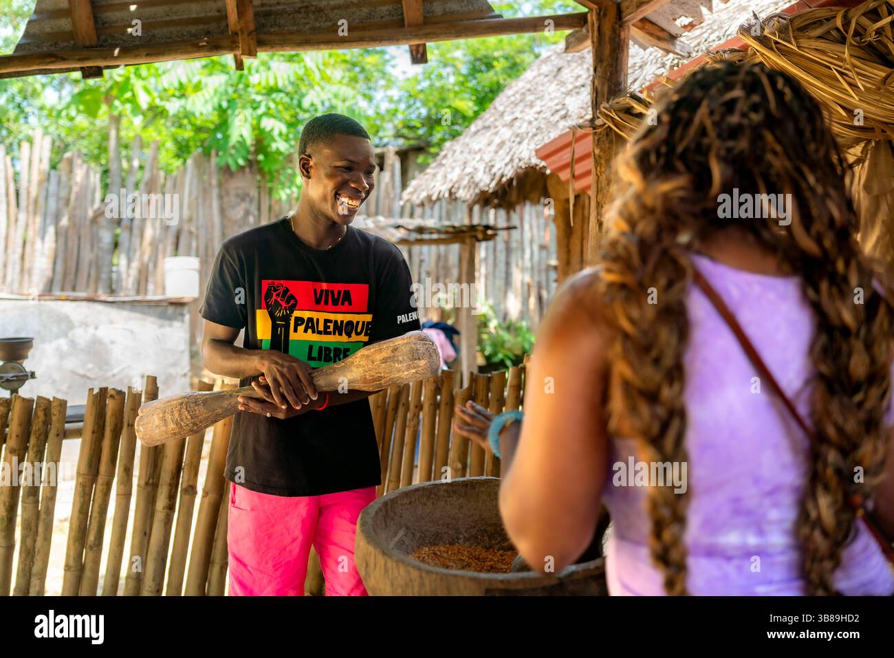 Colombia, Palenque - April 15, 2025: Smiling Afro-Latino tour guide in ...