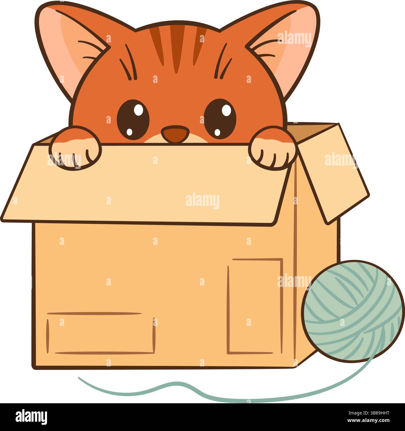 Little orange tabby kitten Stock Vector Images - Alamy