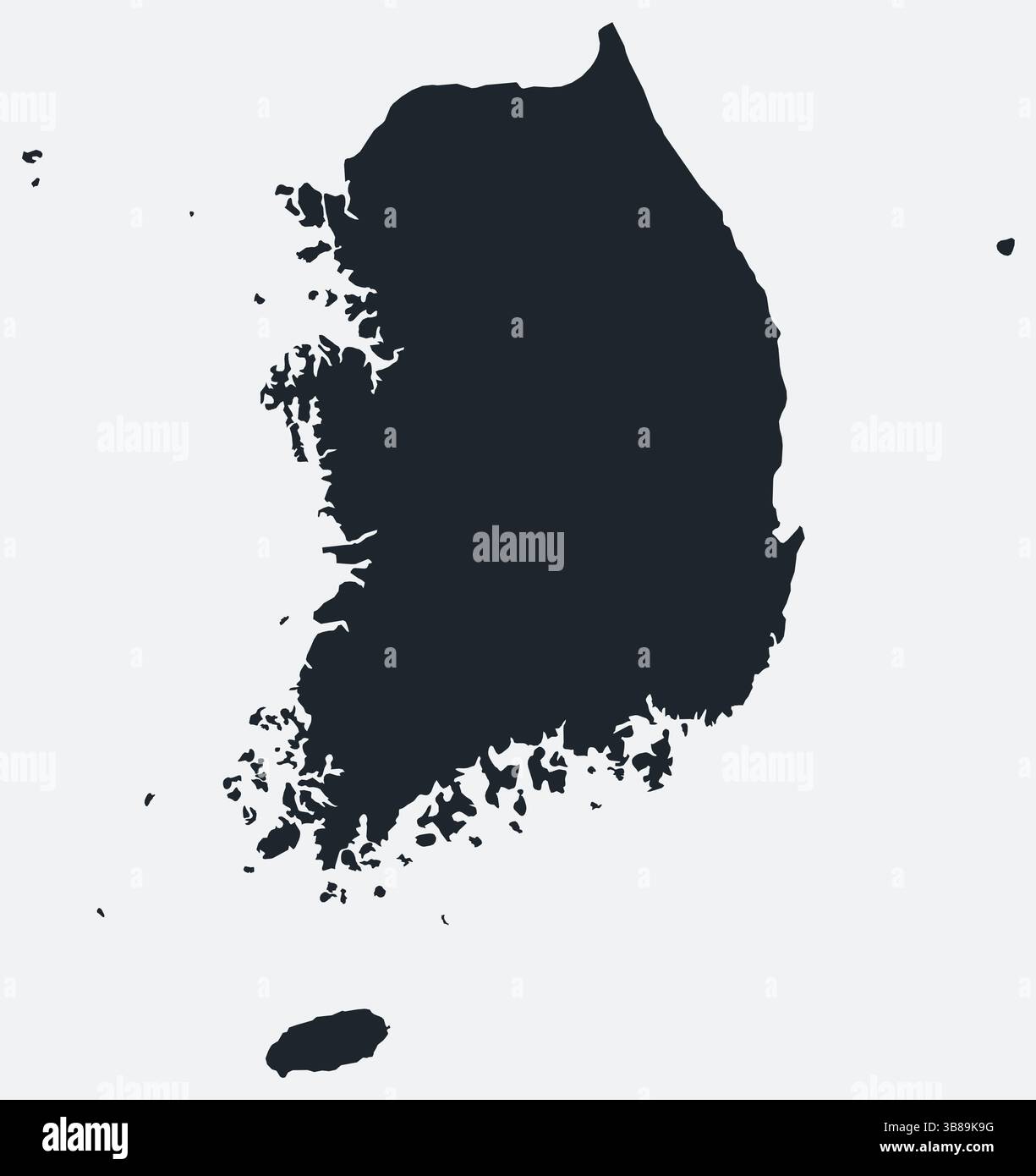 Republic of Korea map. Just a simple border map. Shape of the country ...