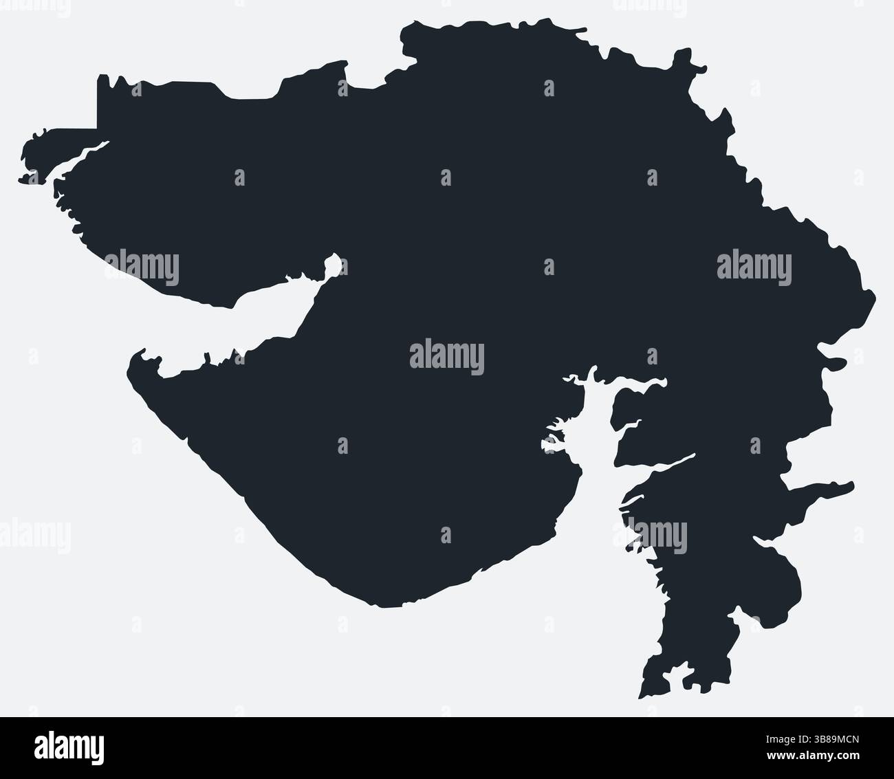 Gujarat map simple border Stock Vector Images - Alamy