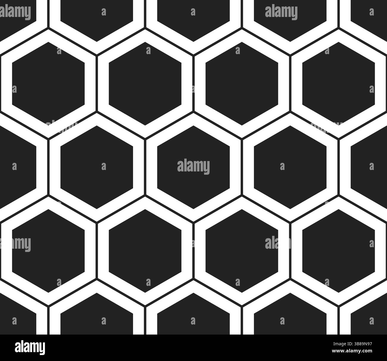 Geometric background. Simple hexagon grid with inner solid cells. Large hexagons. Seamless ...