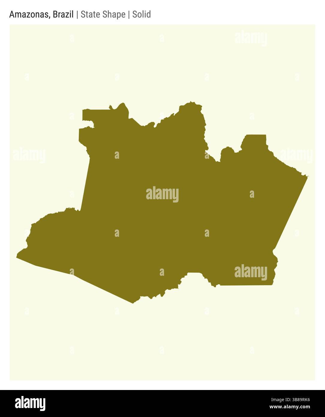 Amazonas, Brazil. Simple vector map. State shape. Solid style. Border of Amazonas. Vector ...