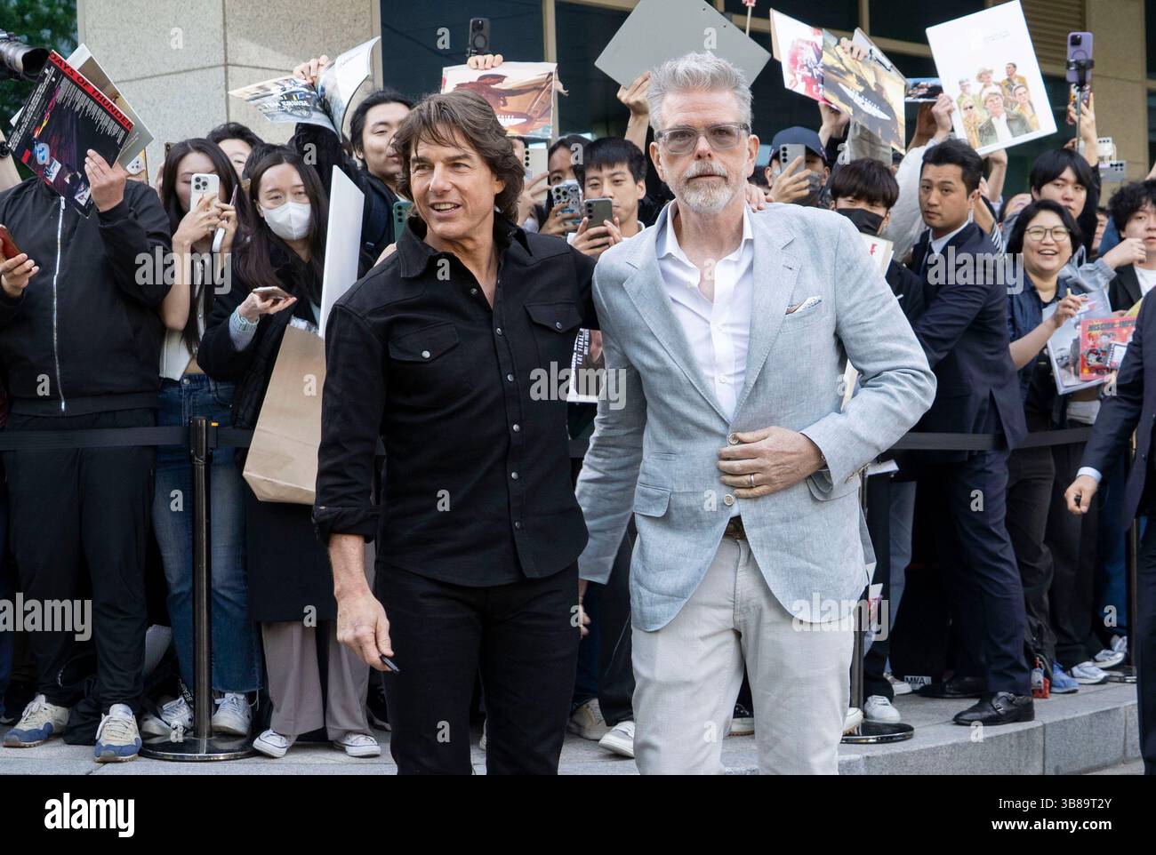 Seoul, South Korea. 7th May, 2025. (L to R) American actor Tom Cruise ...