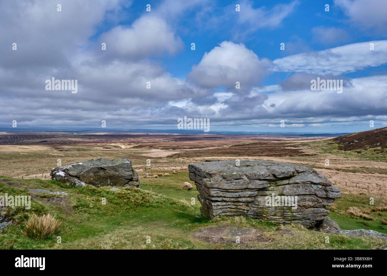 View across Sleightholme Moor and Stainmoor Forest from Tan Hill Inn ...