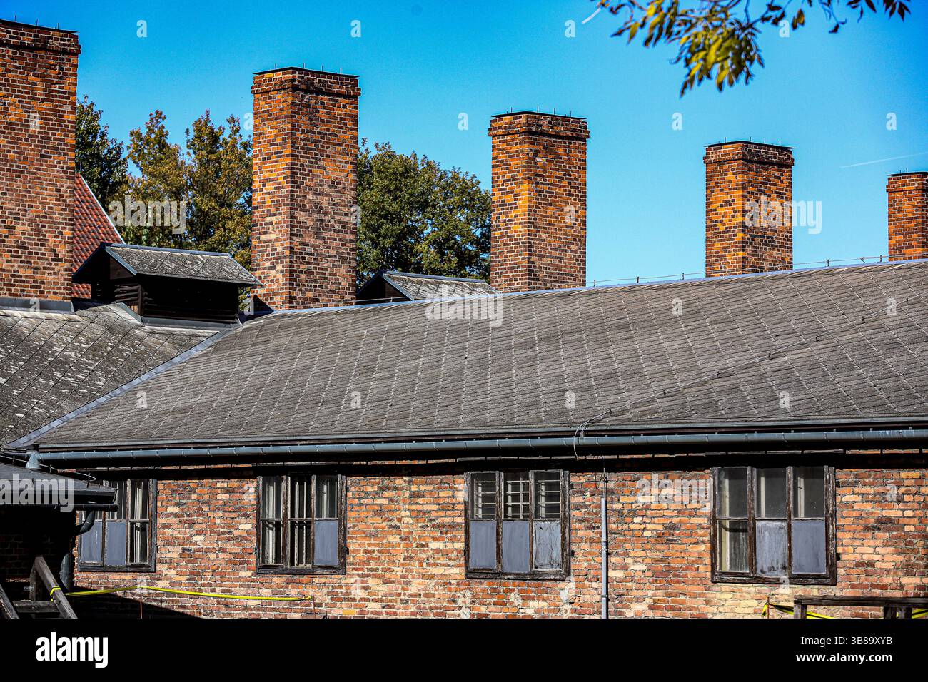 October 13, 2022, Auschwitz, New York, Poland: Smoke stacks of gassing ...