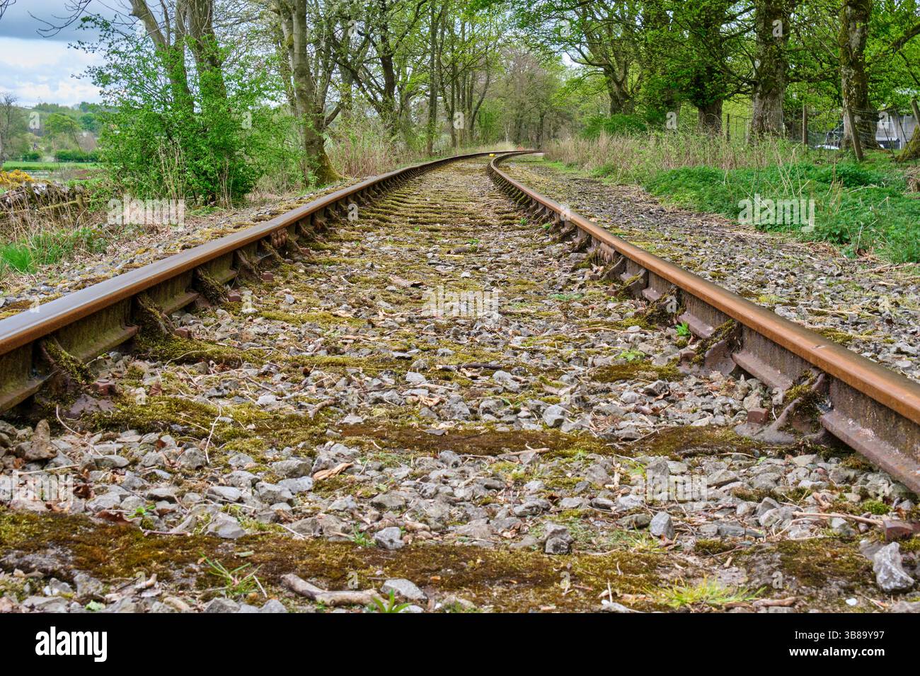 Crossing the Eden Valley Railway line at Warcop, Cumbria Stock Photo ...