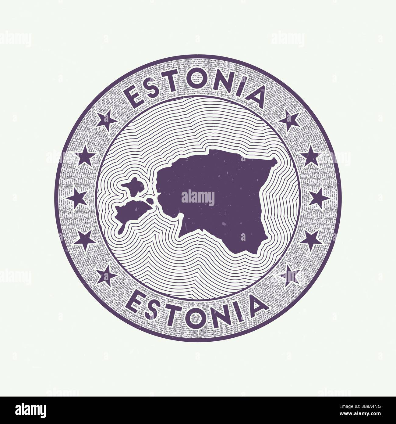 Estonia round badge vector. Country round stamp with the shape of ...