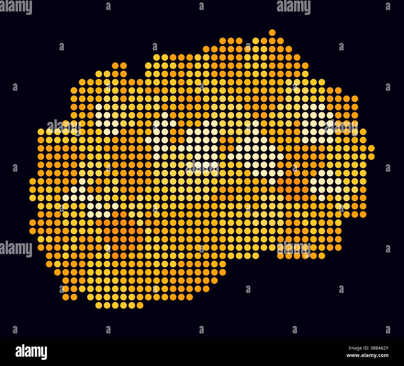 North Macedonia dotted map. Digital style map of the country on a dark ...