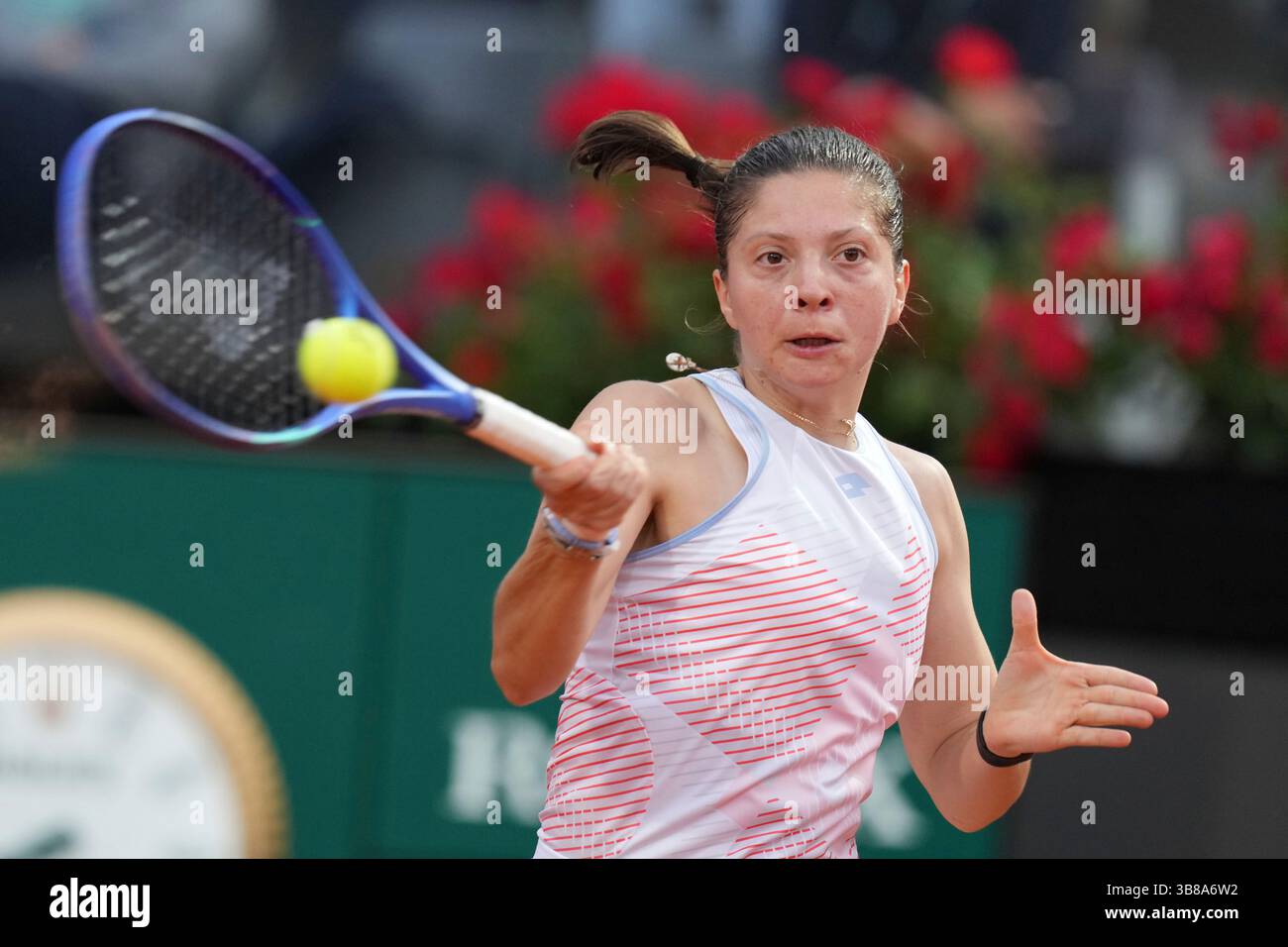 Croatia's Antonia Ruzic hits a return against Italy's Tyra Caterina ...