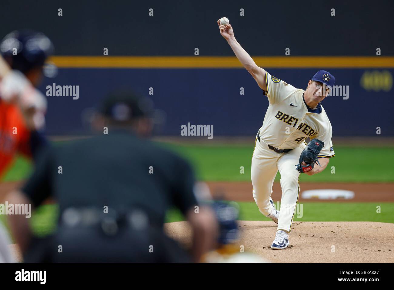 MILWAUKEE, WI - MAY 07: Milwaukee Brewers pitcher Quinn Priester (46 ...