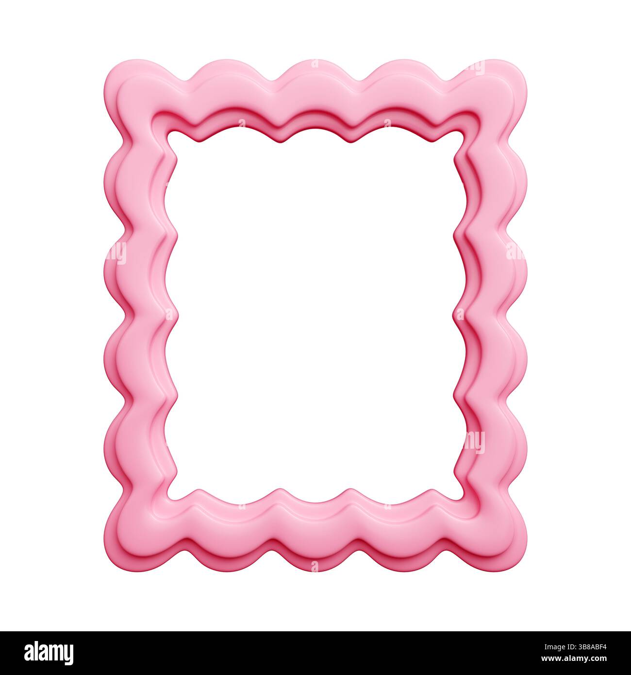 Scallop pink frame 3d border featuring shell-like scalloped edges ...