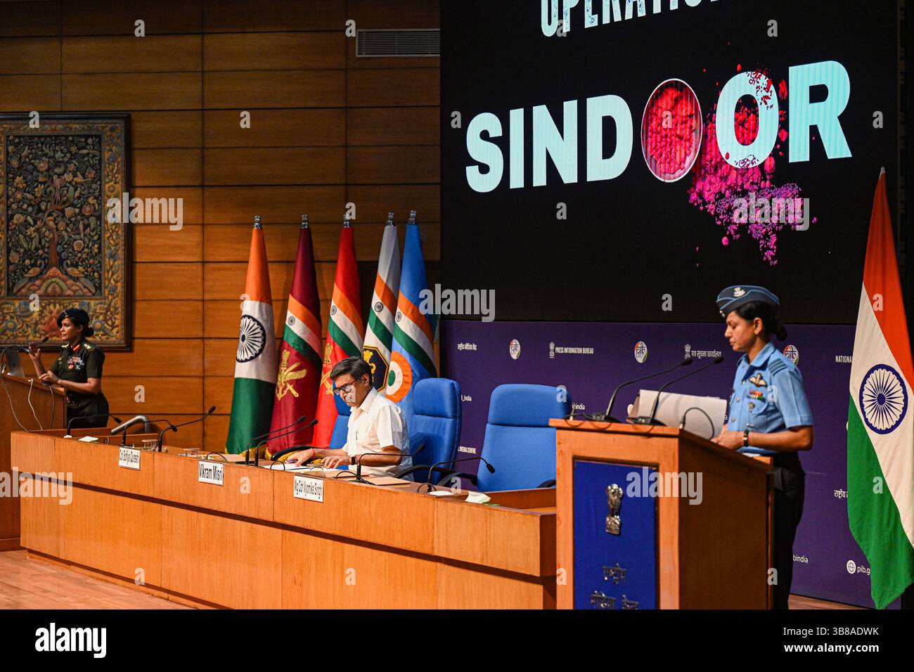 NEW DELHI, INDIA - MAY 7: Foreign Secretary Vikram Misri, Col. Sofiya ...