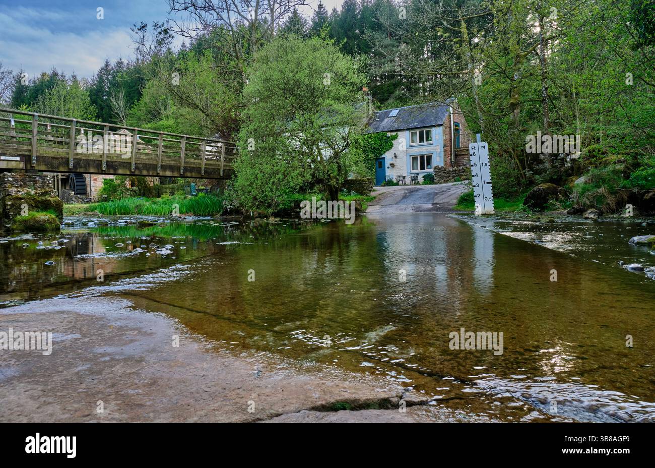 Bridge and Ford across Hoff Beck at Rutter Falls Holiday Cottages, near ...