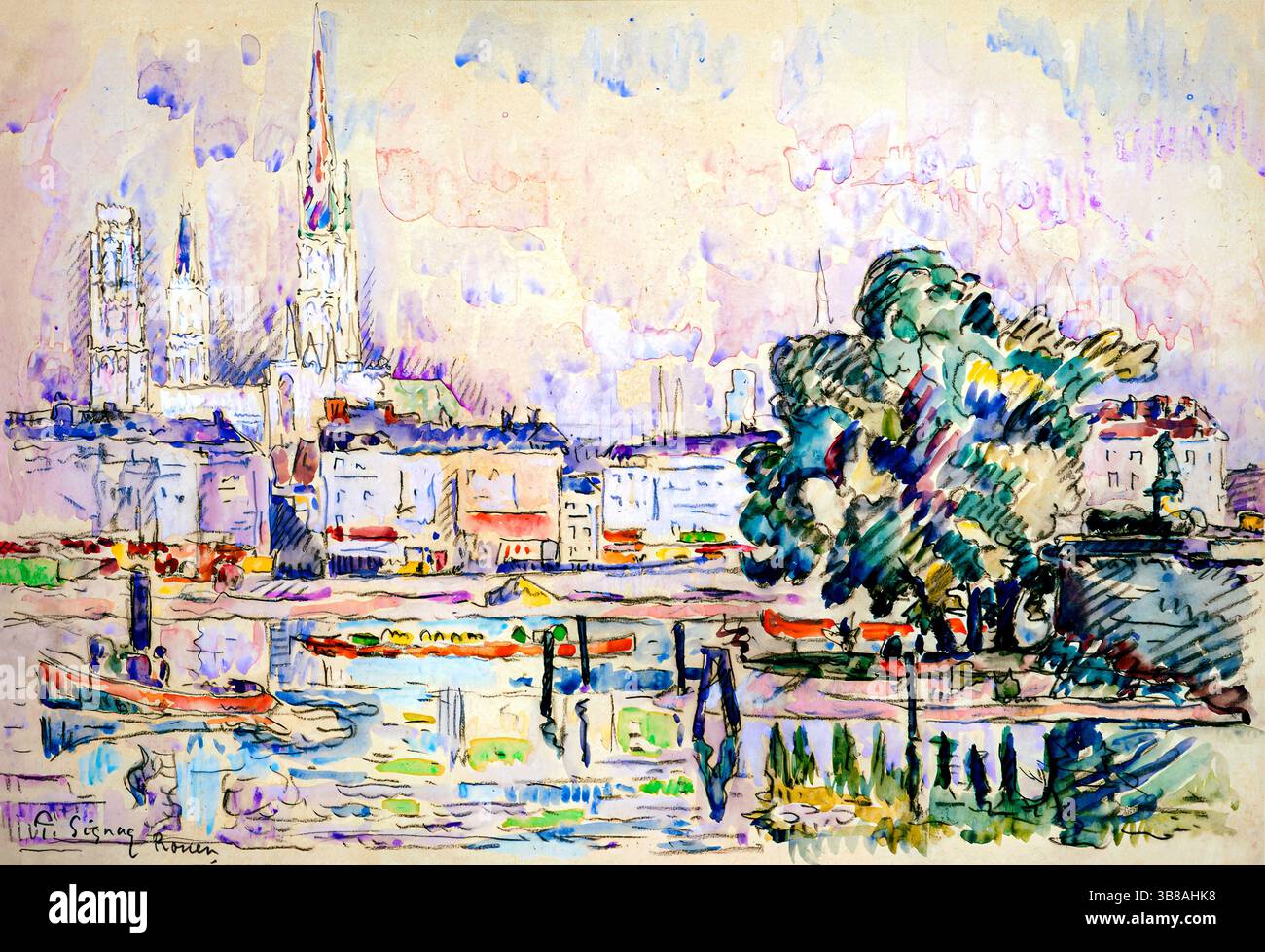 "Rouen" by Paul Signac, April 1924. Rouen print in high resolution by ...
