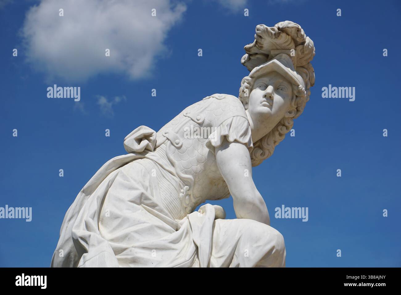 Close up of the marble statue of Greek goddess Athena in the park of ...