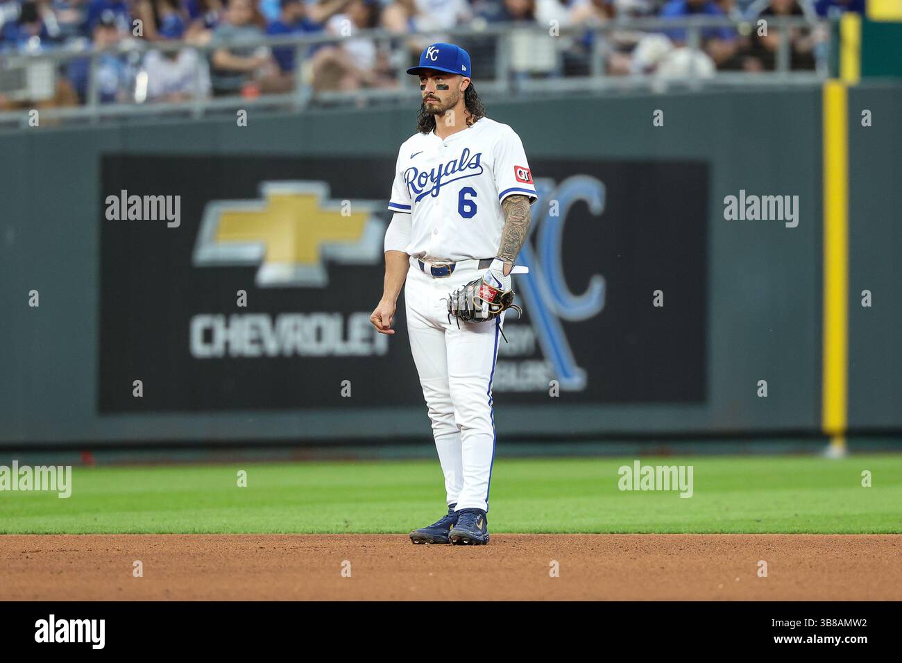 Kansas City, MO, USA. 6th May, 2025. Kansas City Royals third baseman ...