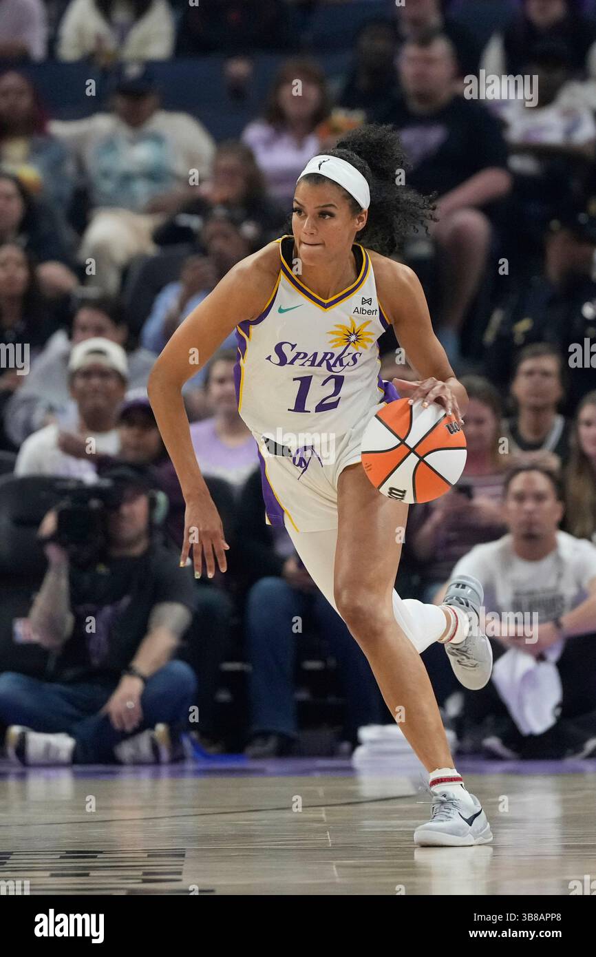 Los Angeles Sparks guard Rae Burrell during a WNBA preseason basketball ...