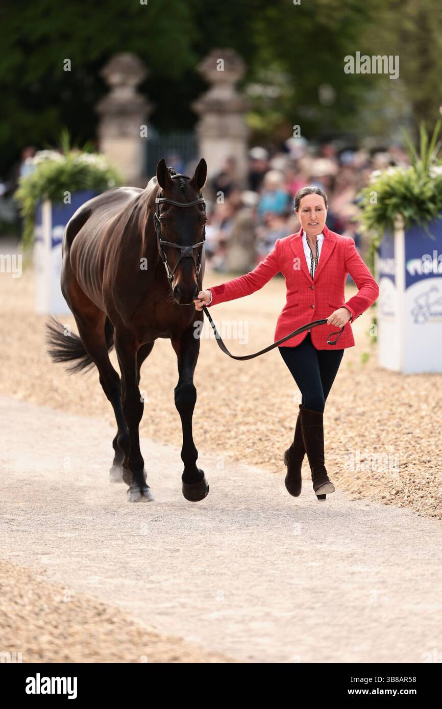 Badminton, UK. 07th May, 2025. Katie Magee of Great Britain with Treworra during the first horse ...