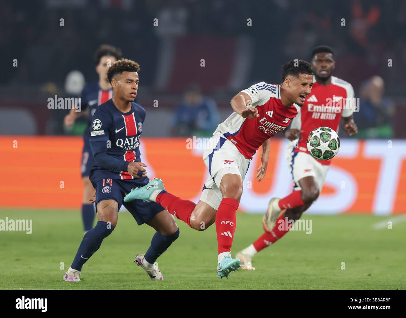 Paris, France. 7th May, 2025. William Saliba of Arsenal in action ...