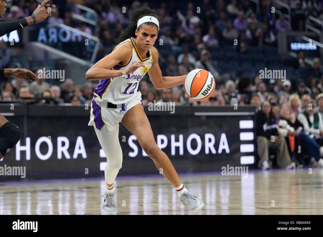 Los Angeles Sparks guard Rae Burrell during a WNBA preseason basketball ...