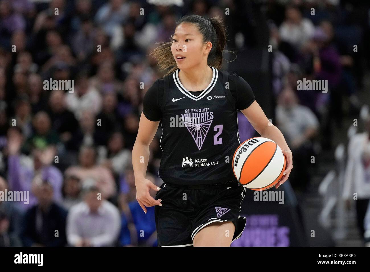 Golden State Valkyries guard Kaitlyn Chen during a WNBA preseason basketball game against the ...