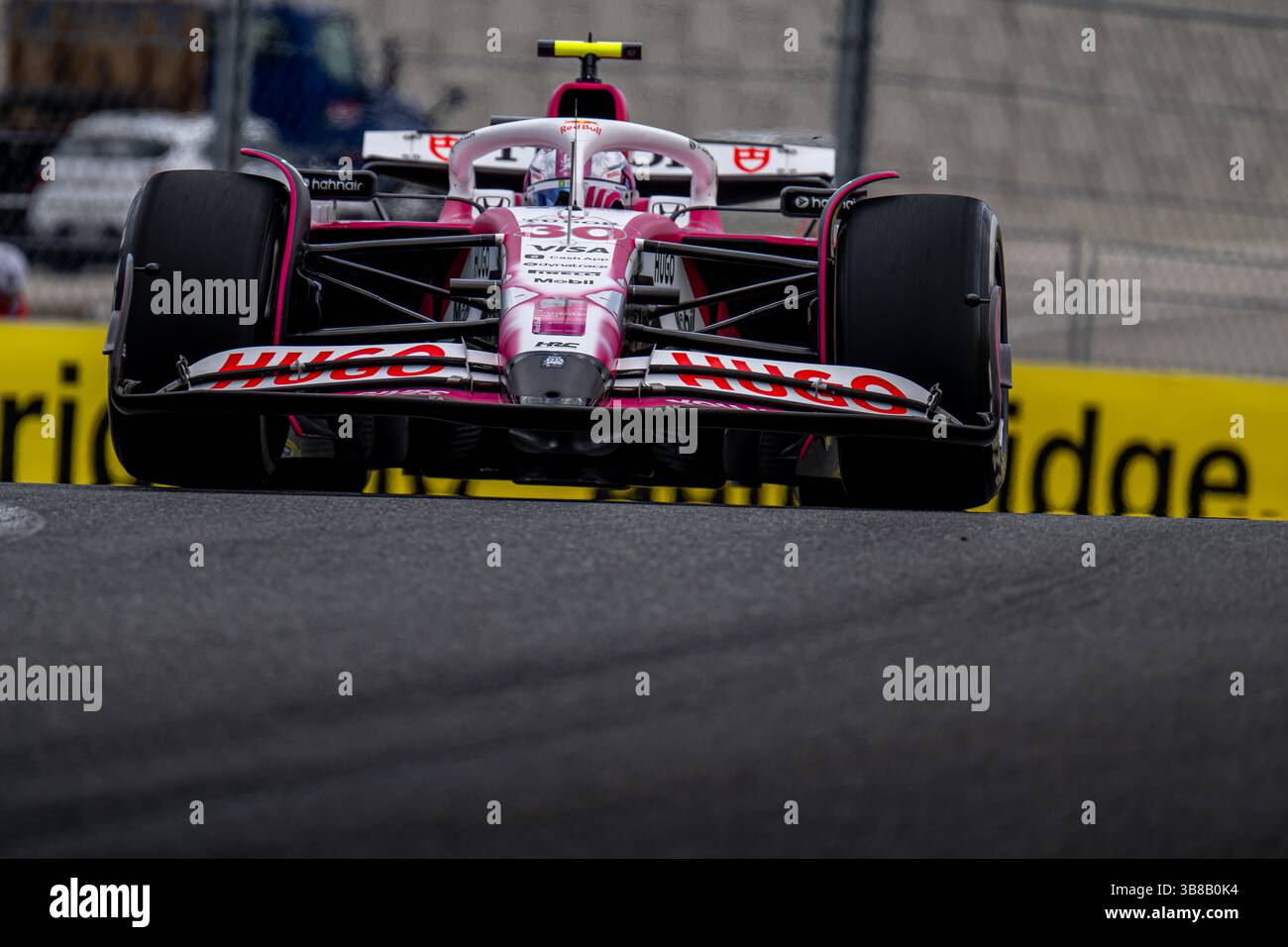 MIAMI, UNITED STATES: Liam Lawson, racing for the Racing Bulls team ...