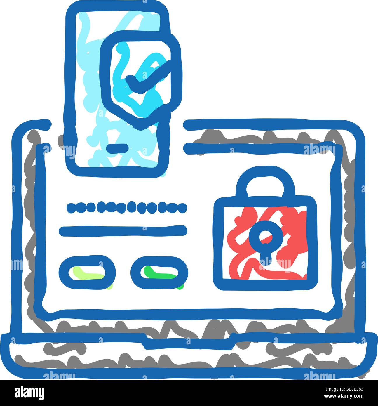 two step authentication icon doodle illustration Stock Vector Image ...