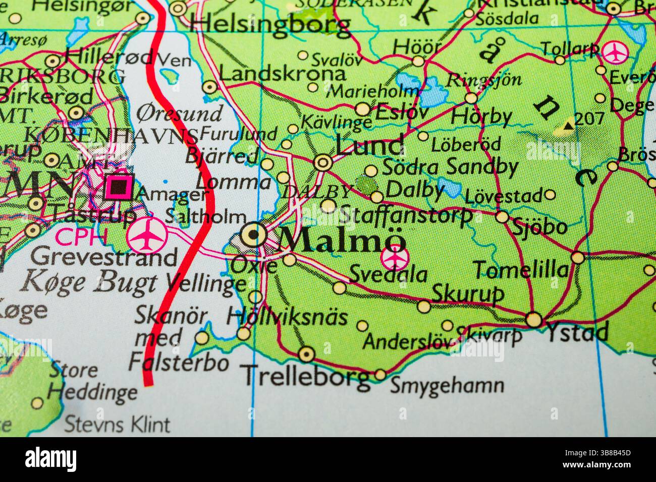 Randers and Århus Denmark Map Stock Photo - Alamy