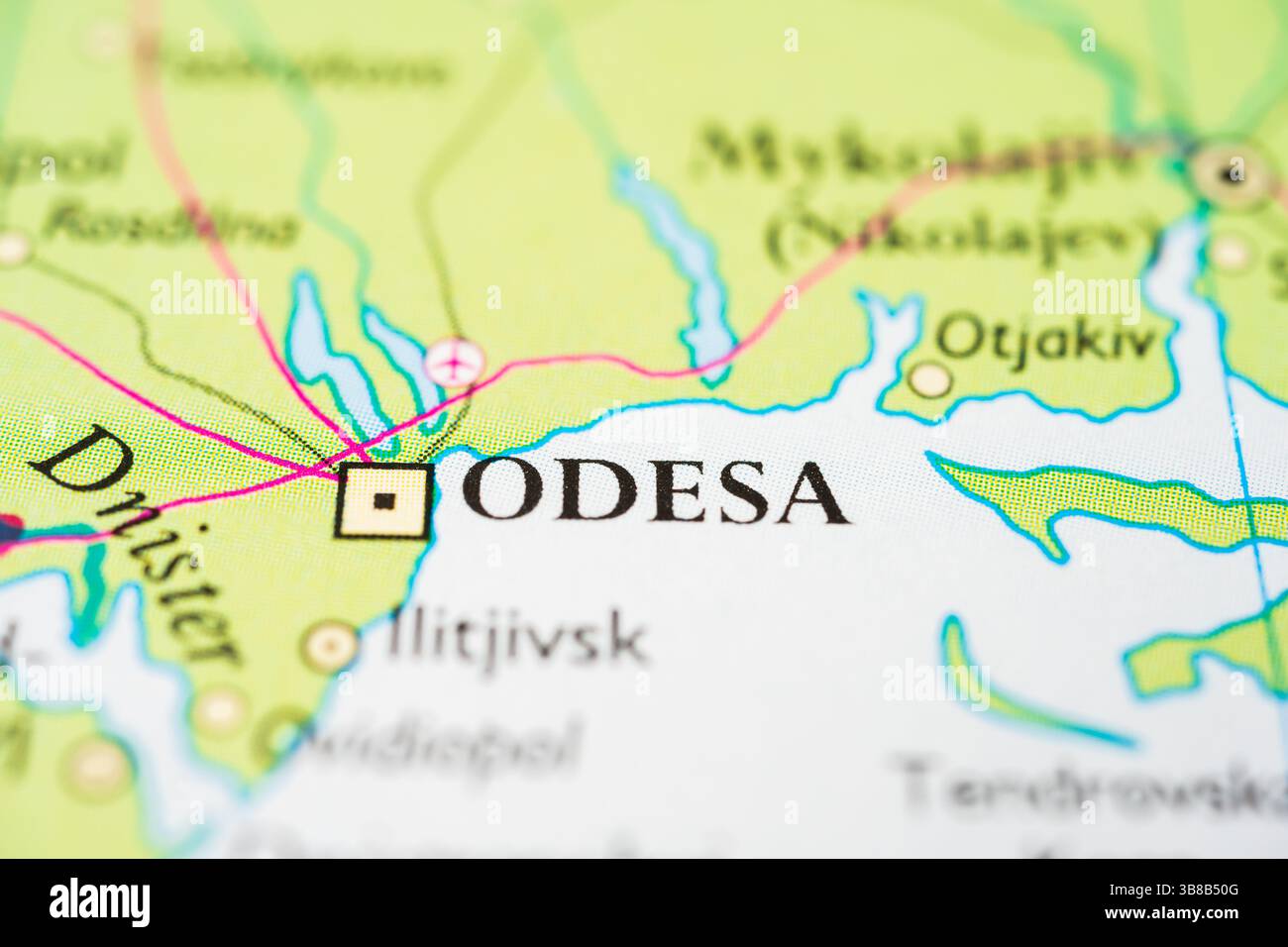 Odesa and surroundings marked on Ukrainian map Stock Photo - Alamy