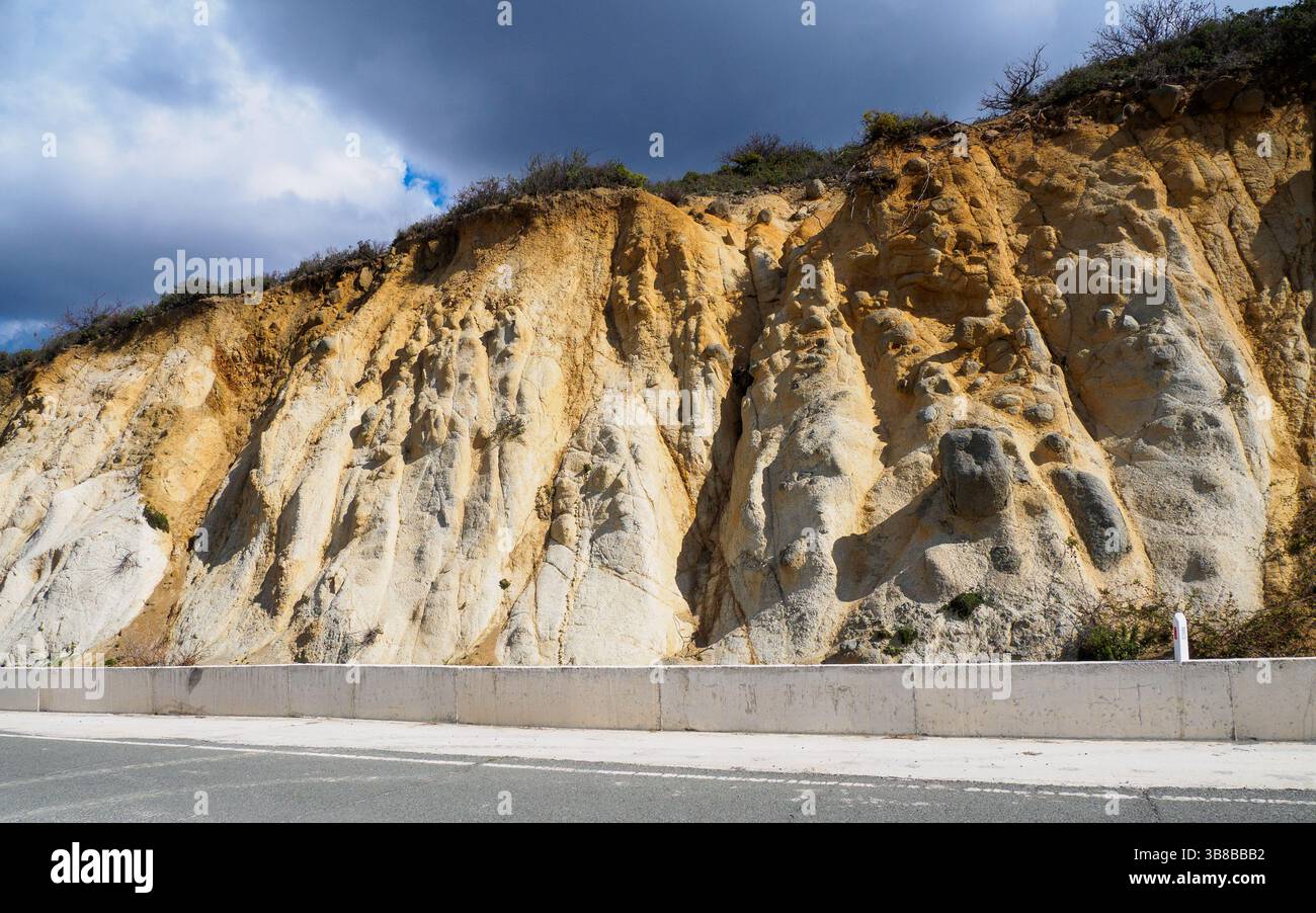 Gabbro intrusion uproad from Geosite 46, Troodos Geopark, Cyprus Stock ...
