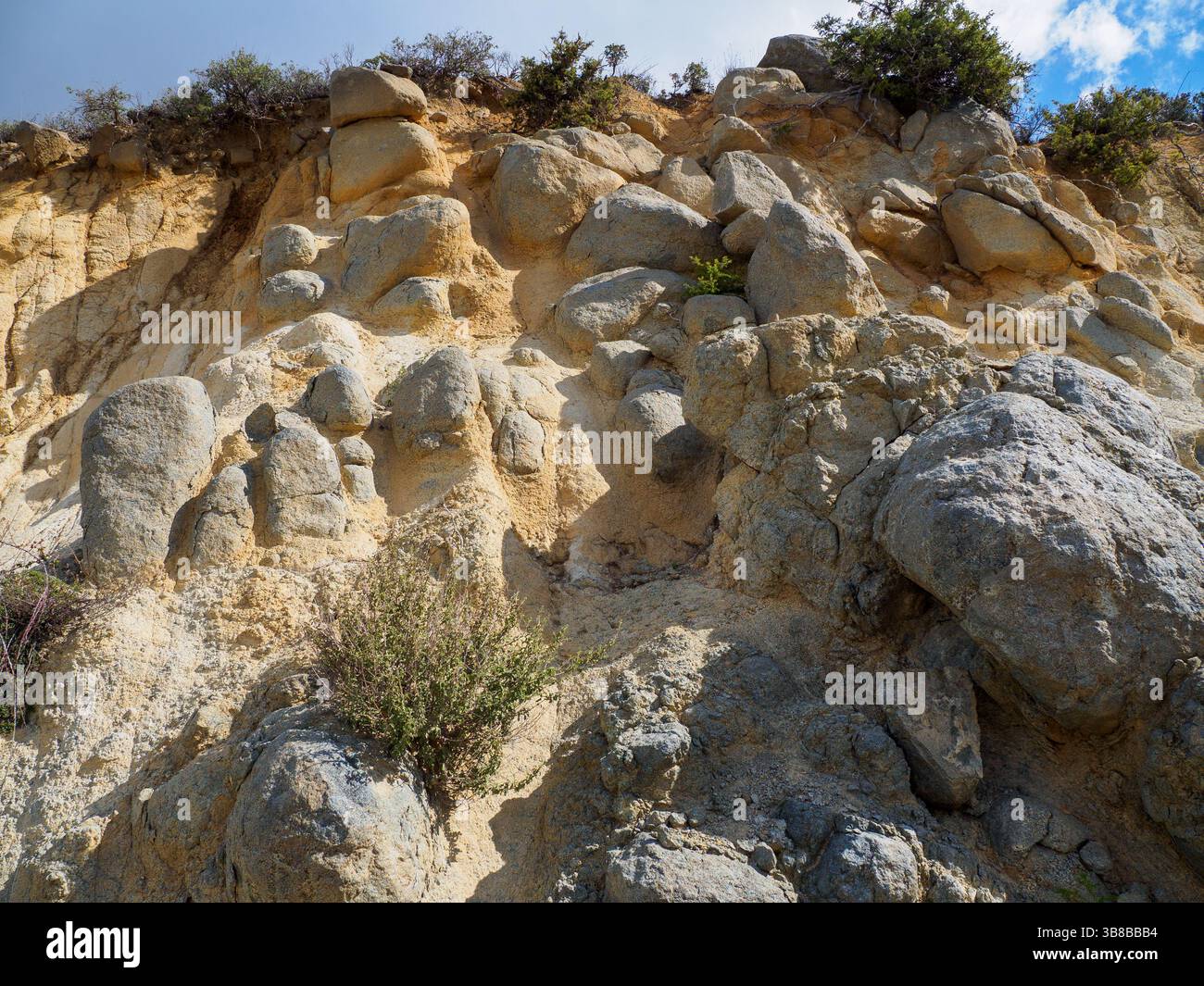 Gabbro intrusion uproad from Geosite 46, Troodos Geopark, Cyprus Stock ...