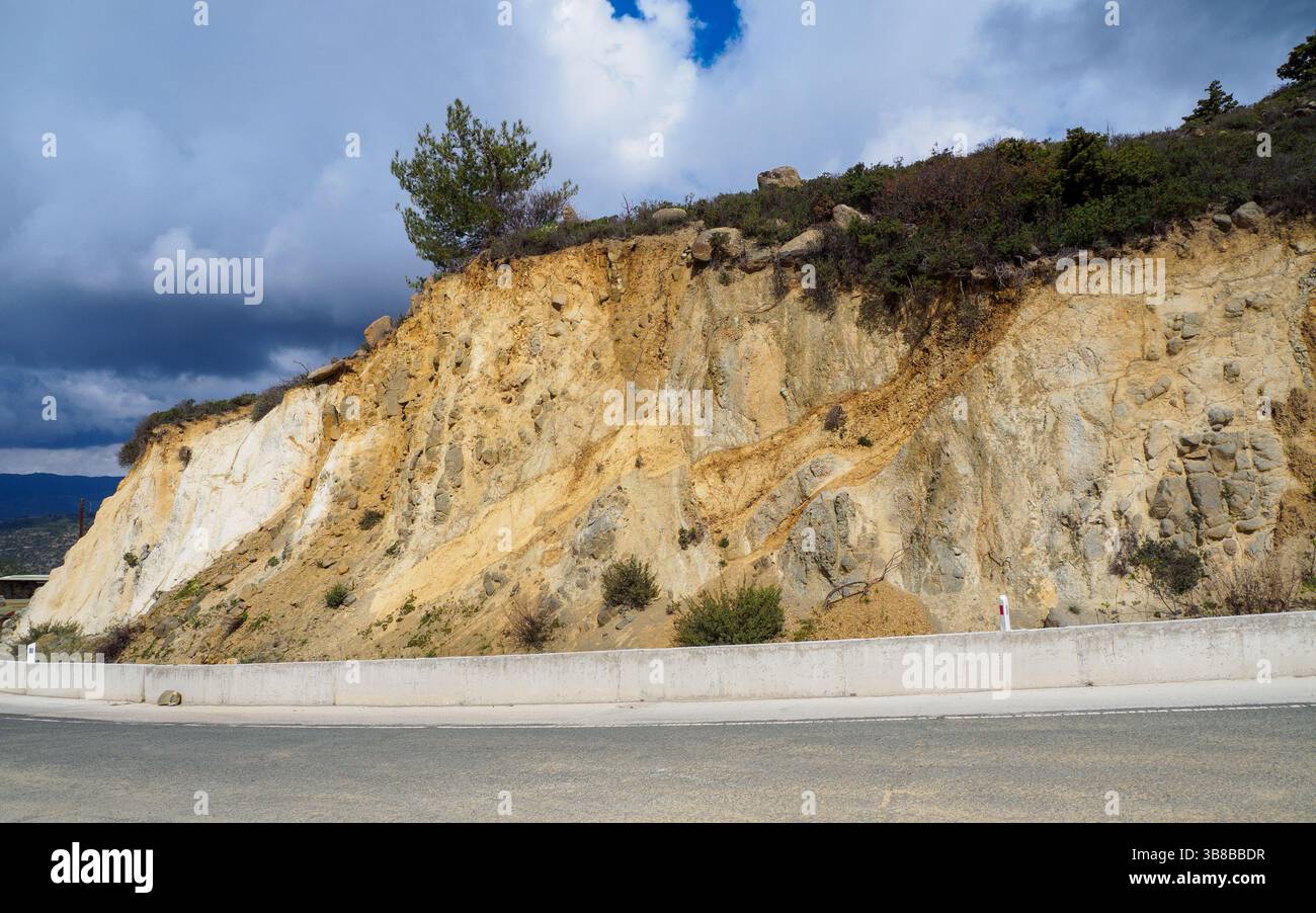Gabbro intrusion uproad from Geosite 46, Troodos Geopark, Cyprus Stock ...