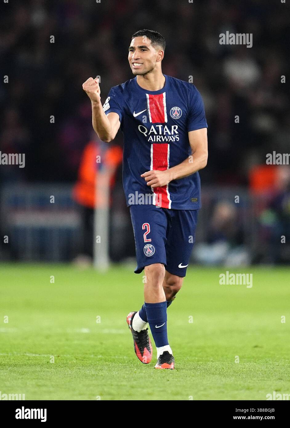 Paris Saint-Germain's Achraf Hakimi celebrates scoring their side's ...