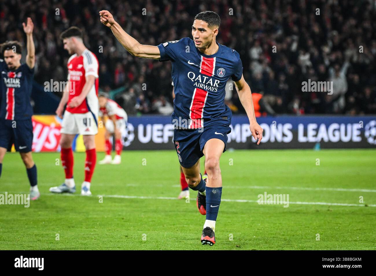 Achraf HAKIMI of PSG celebrates his goal during the UEFA Champions ...