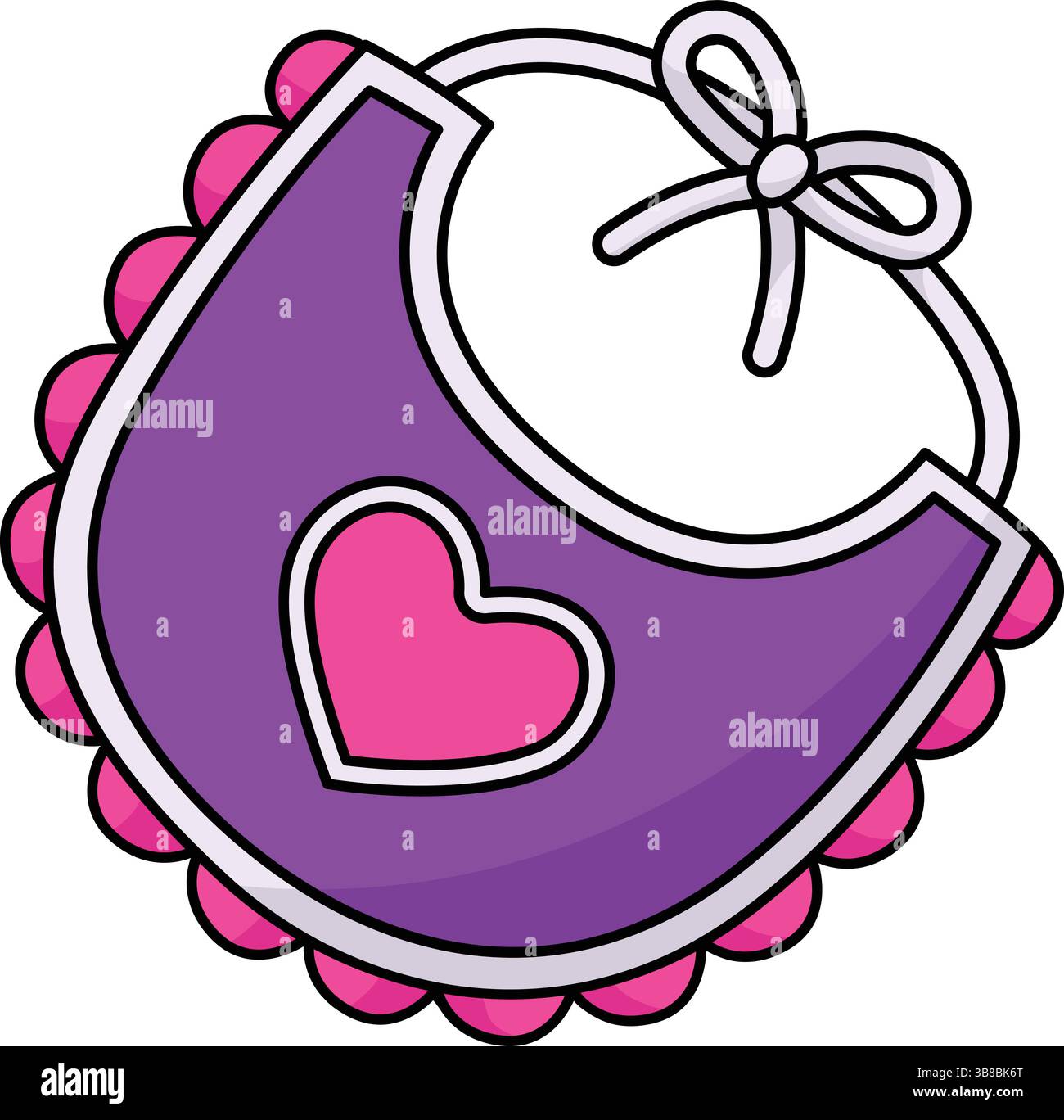 Baby Shower Baby Girl Bib Cartoon Colored Clipart Stock Vector Image ...