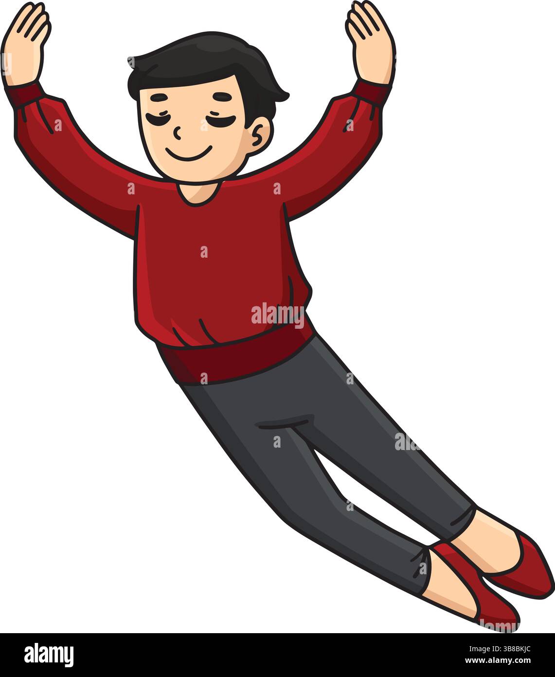 Ballet Danseur making Leap Cartoon Colored Clipart Stock Vector Image ...
