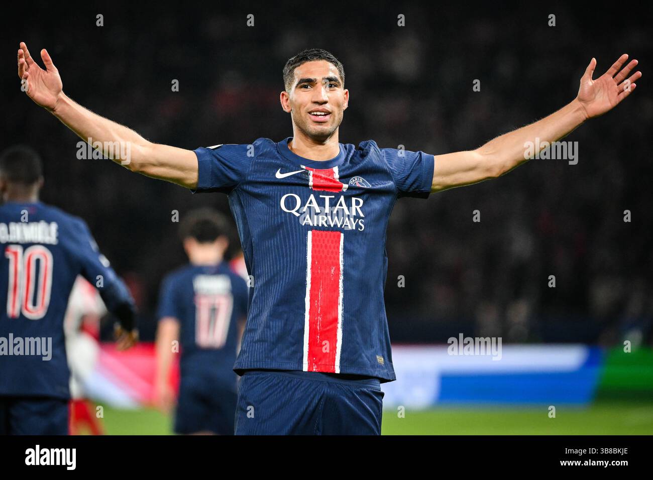 Achraf HAKIMI of PSG celebrates his goal during the UEFA Champions ...