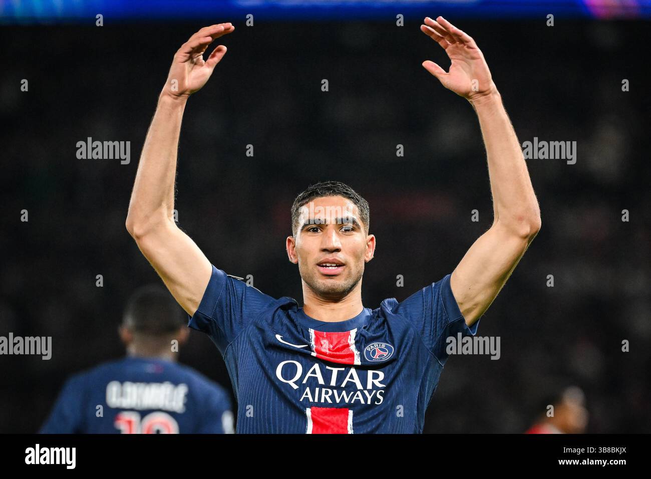Achraf HAKIMI of PSG celebrates his goal during the UEFA Champions ...